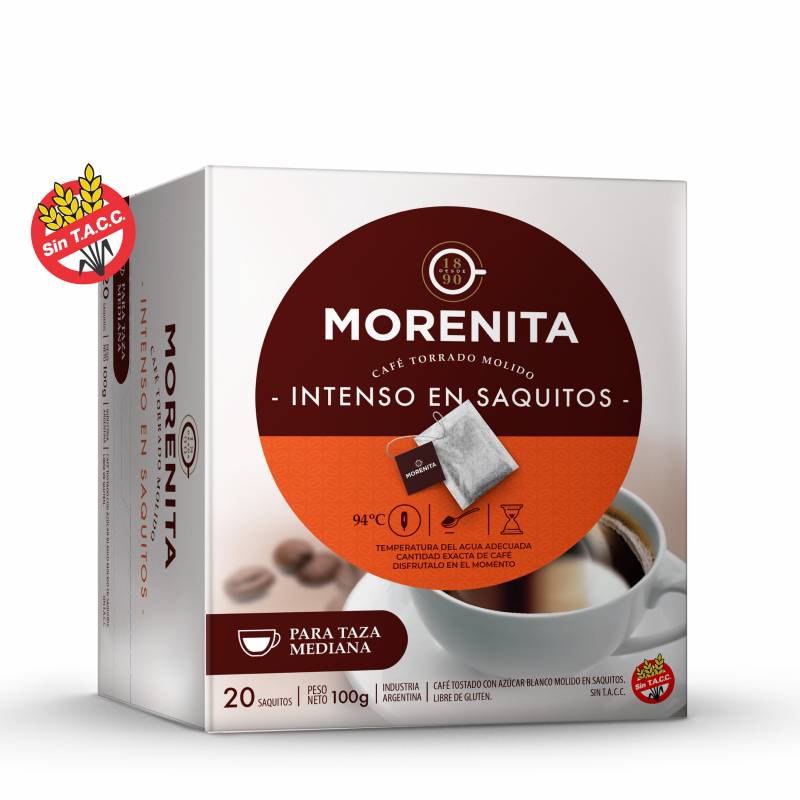 CAFE LA MORENITA INTENSO 20 SAQ X 5 G - Distribuidora Uruguay Express