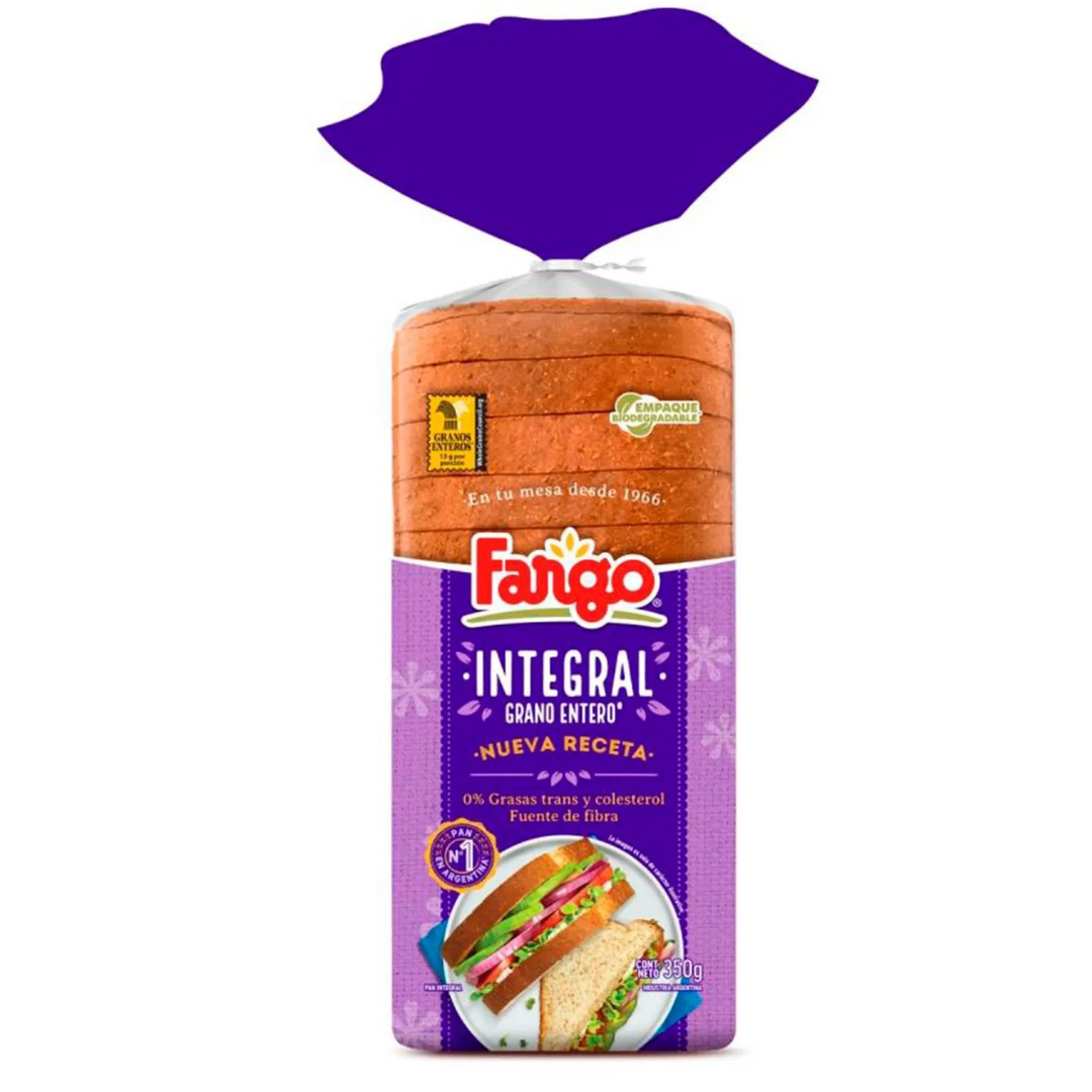 PAN INTEGRAL GRANO ENTERO FARGO 400G - Distribuidora Uruguay Express
