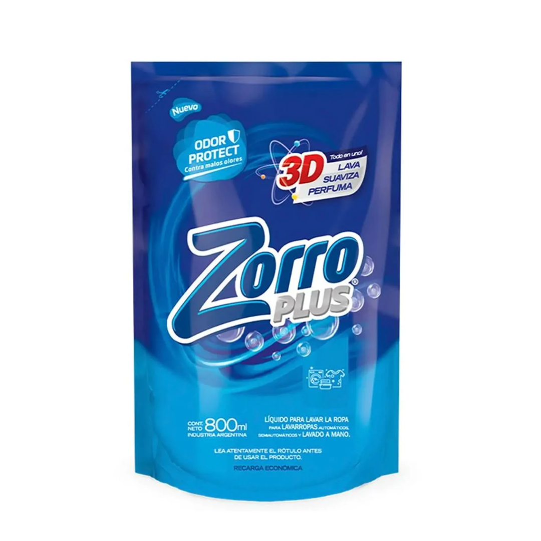 JABON LIQUIDO CLASICO ZORRO DP 800 ML - Distribuidora Uruguay Express